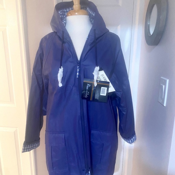 RAIN SLICKS | Jackets & Coats | Nwt Rainslicks Nvy Raincoat | Poshmark